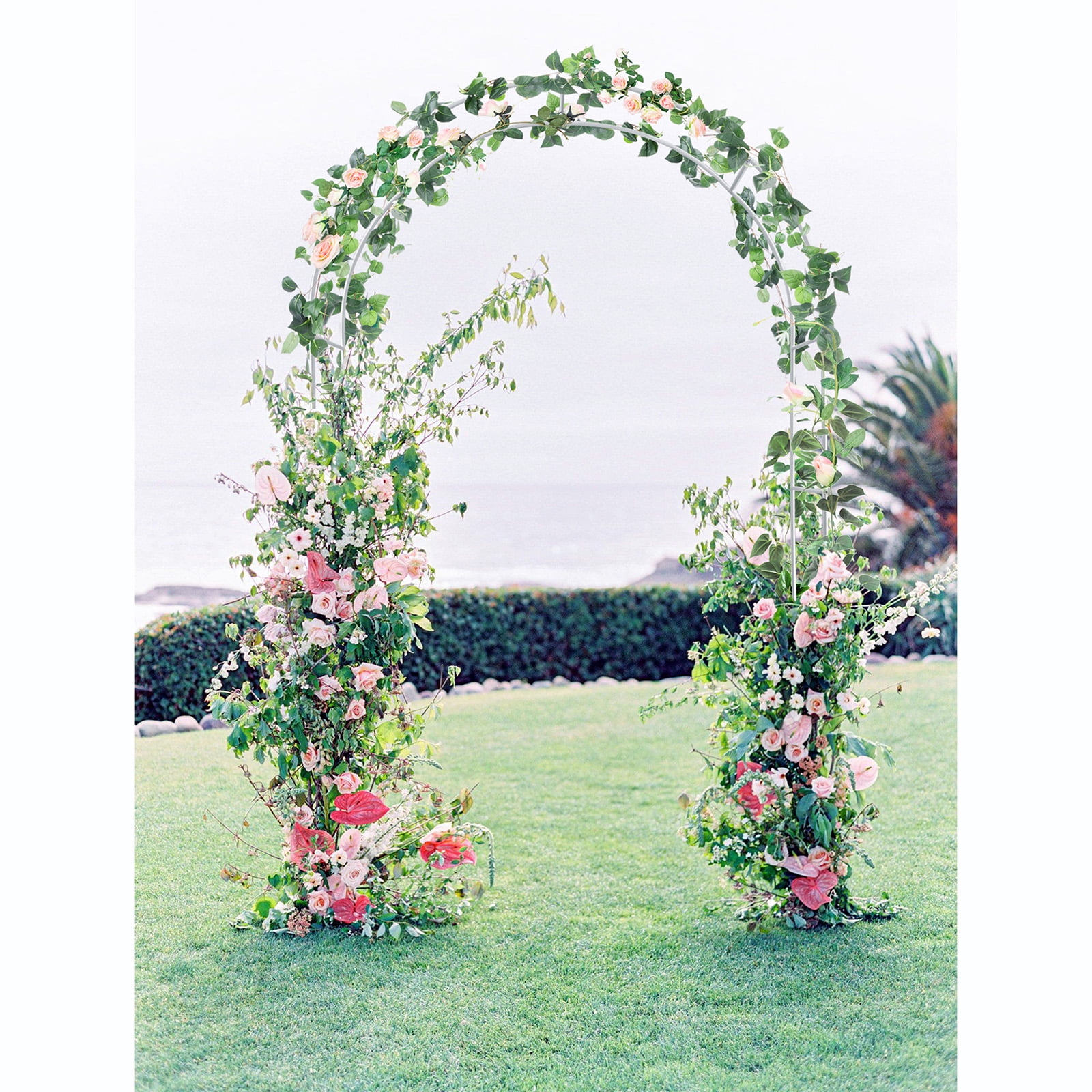 Arttoreal 8ft Tall White Metal Archway Arbor Trellis, Garden Arch for ...