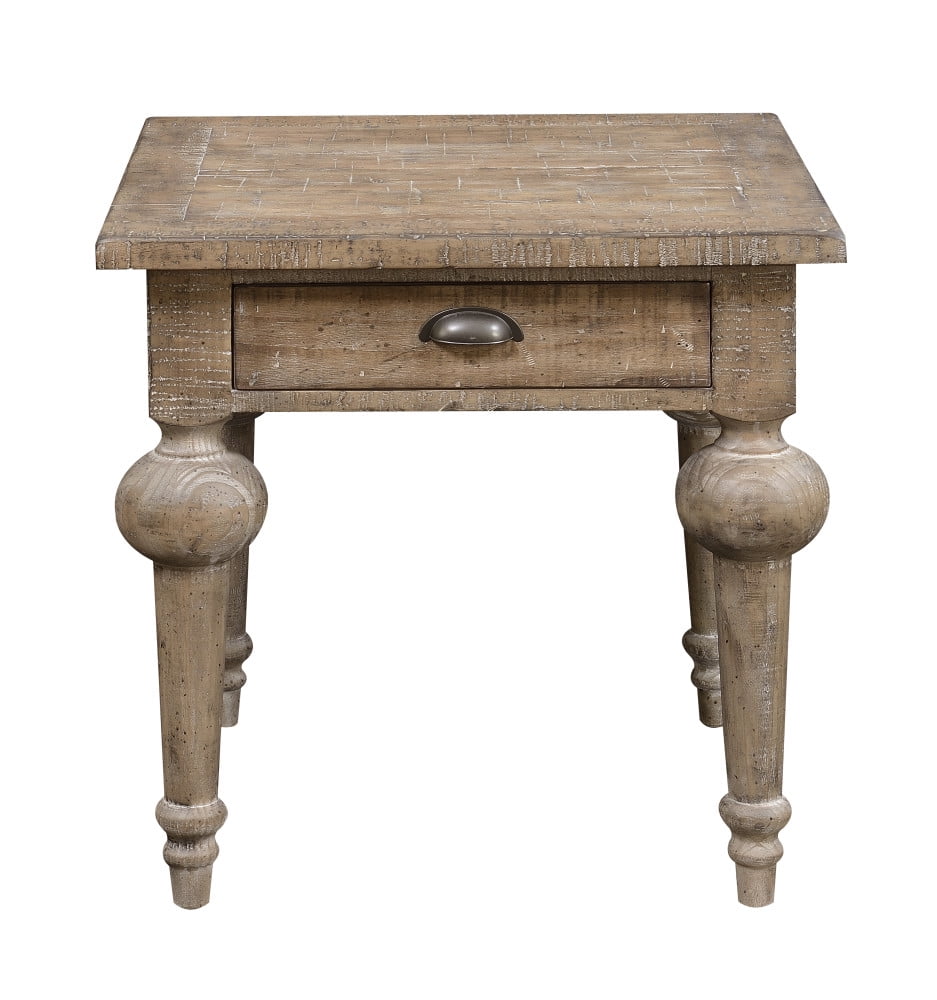 Artum Hill Louis Sandstone Brown 24" Square End Table with 13" Storage Drawer - Walmart.com