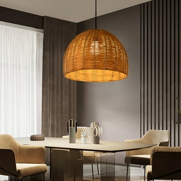 Arturesthome White Handwoven Rattan Boho Pendant Lighting Fixtures ...