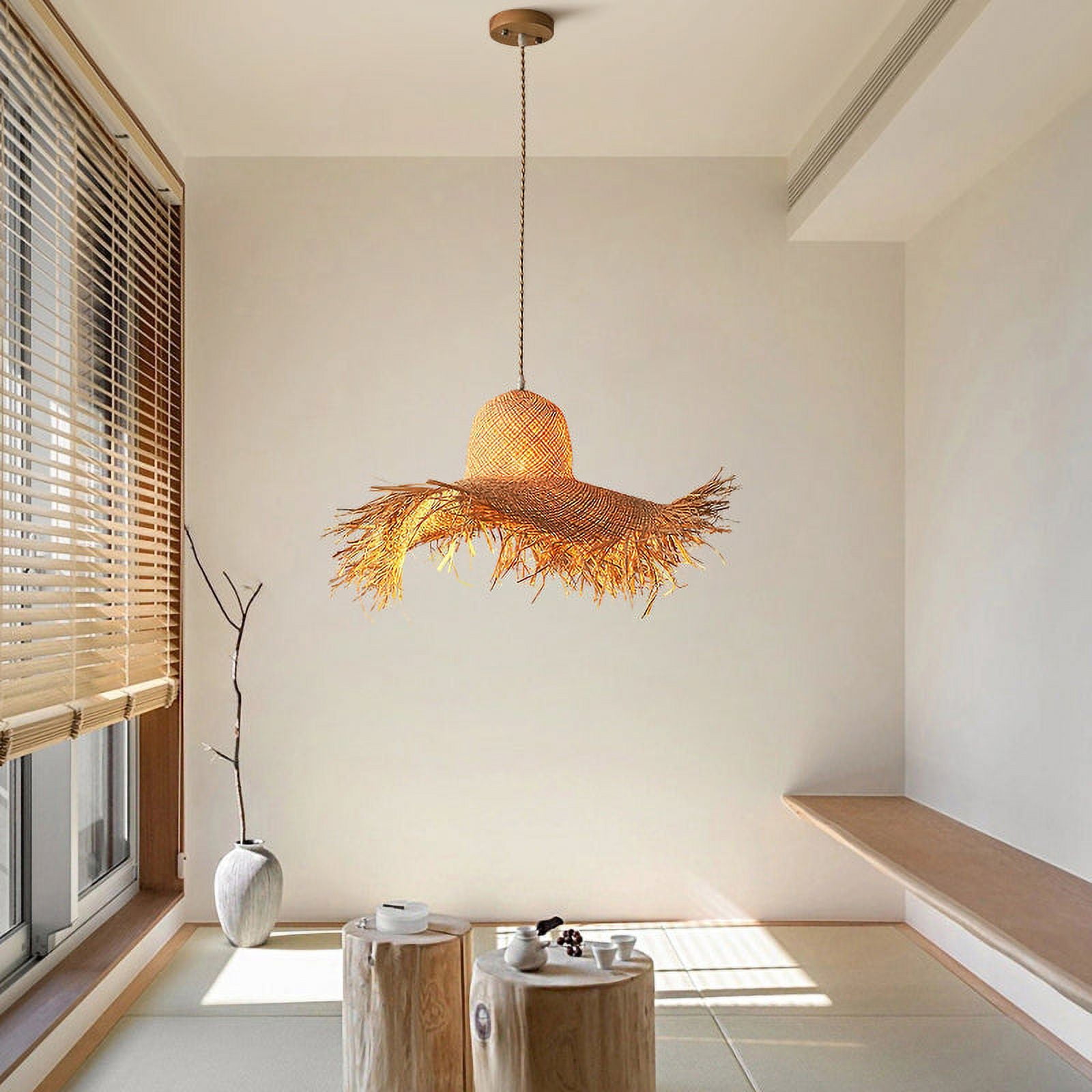 Arturesthome Coastal Style Handmade Straw Hanging Lamp - Walmart.com
