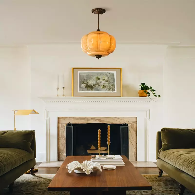 Arturesthome Eloise Scallop Milk Glass Semi-Flush Mount Pendant Ceiling ...