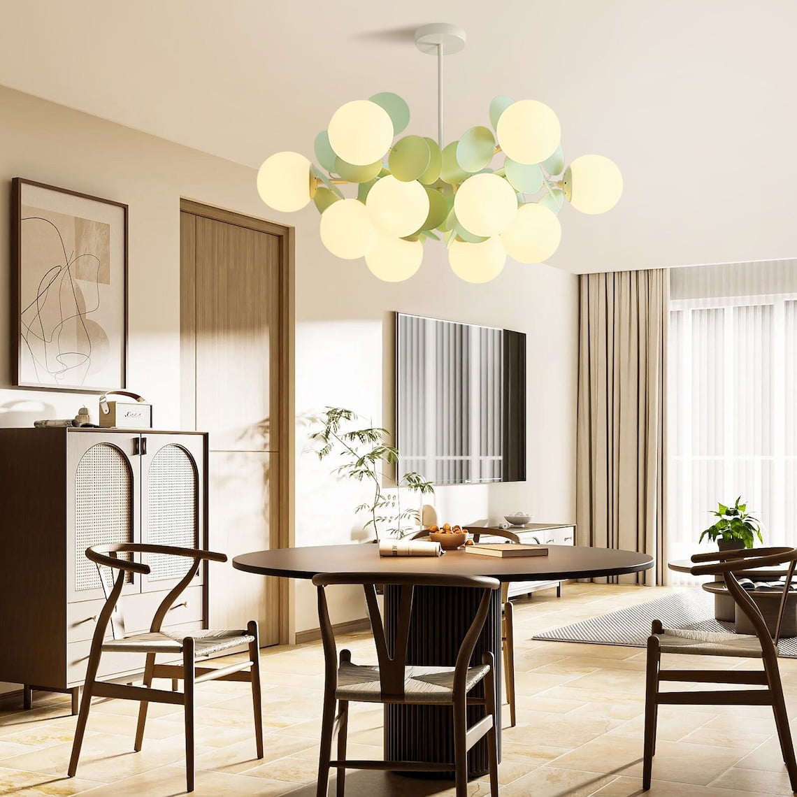 Arturesthome French Cream Style Living Room Chandelier,Magic Bean ...