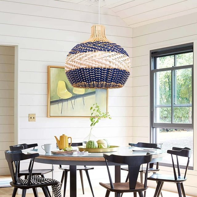 Arturesthome Hand-Woven Rattan Chandelier, Rattan Pendant Light ...