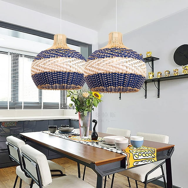 Arturesthome Hand-Woven Rattan Chandelier, Rattan Pendant Light ...