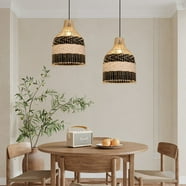Arturesthome White Handwoven Rattan Boho Pendant Lighting Fixtures ...