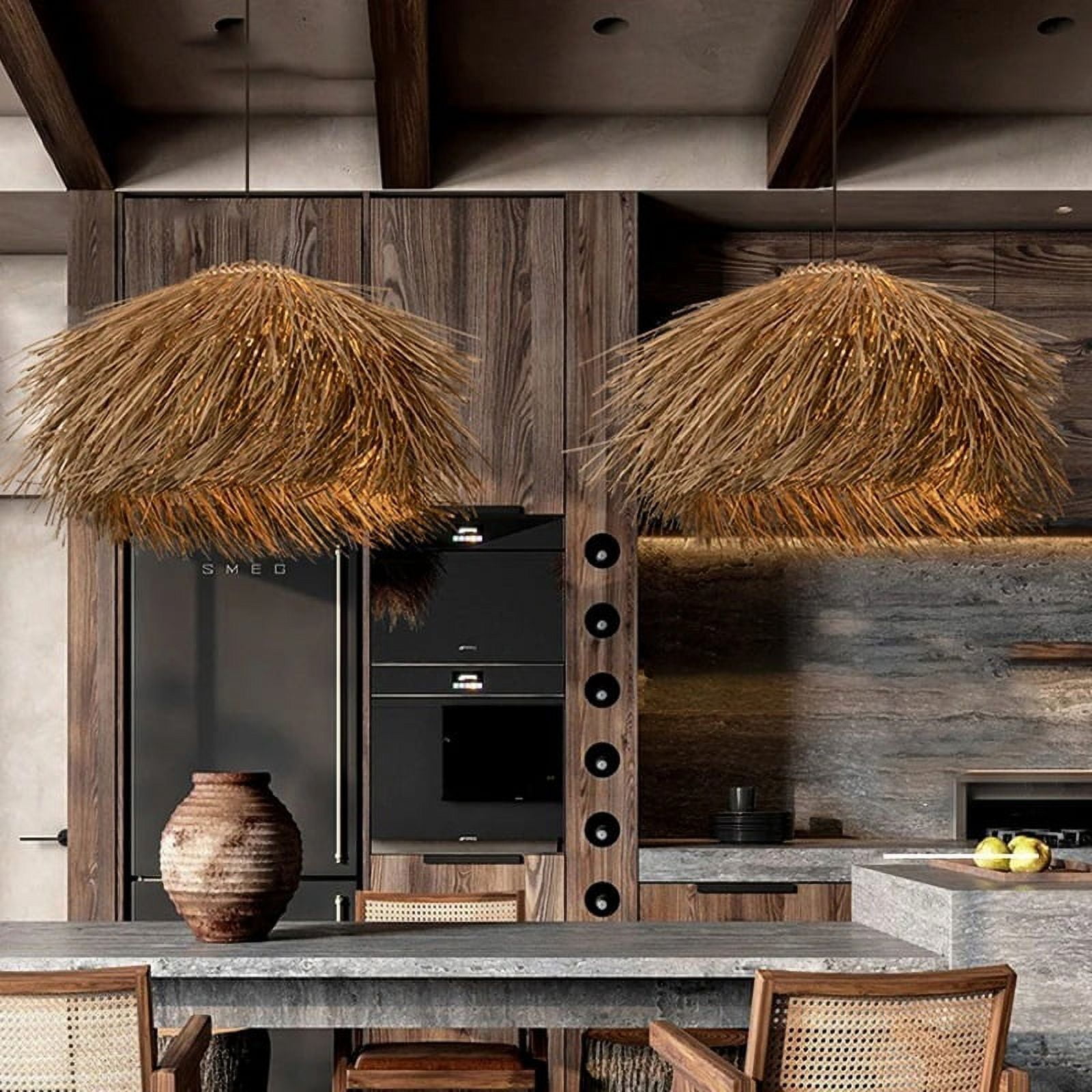 Arturesthome Rattan Pendant Light - Japanese Style Vintage Grass ...