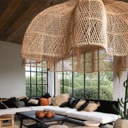 Arturesthome White Handwoven Rattan Boho Pendant Lighting Fixtures ...