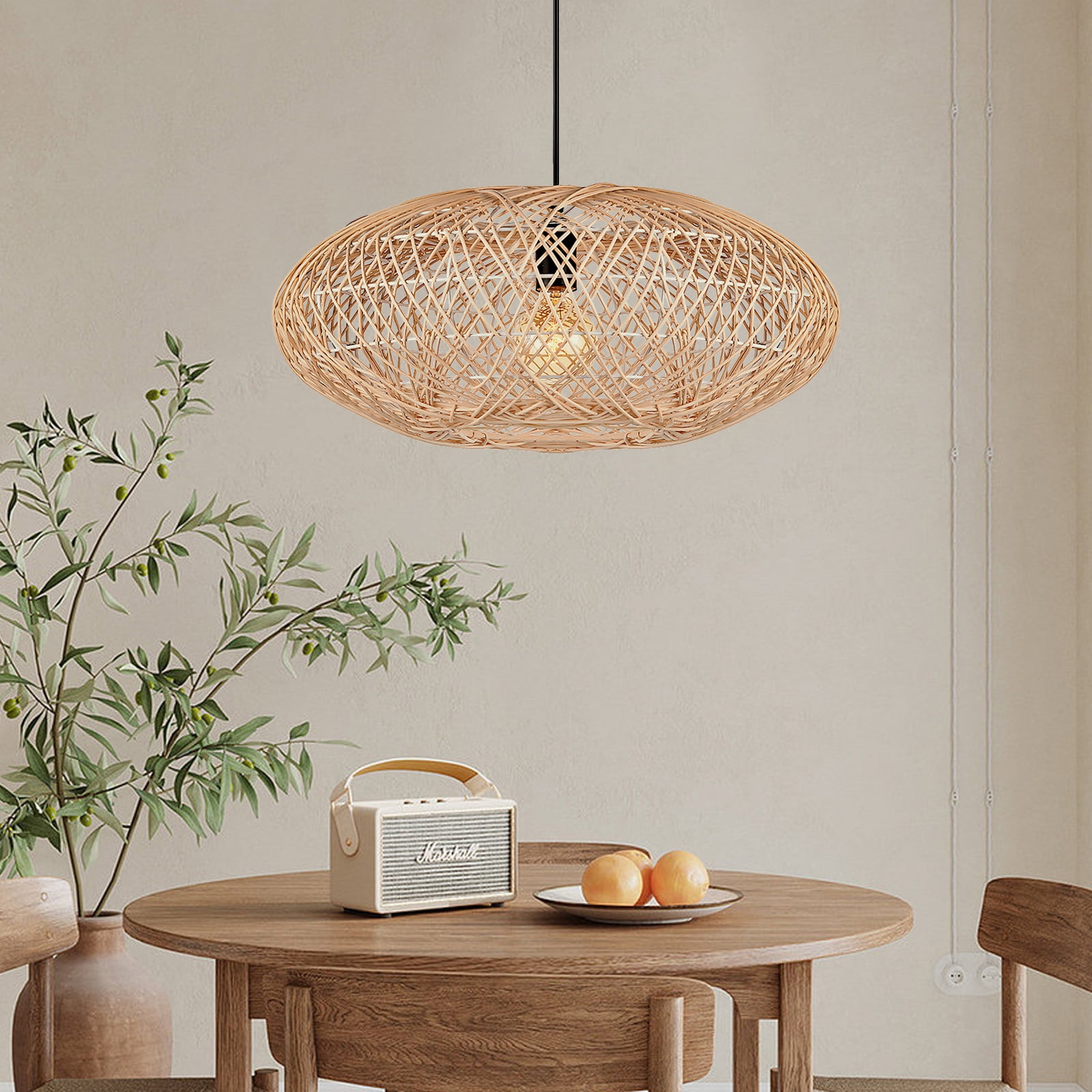 Arturesthome Natural Rattan Pendant Light Woven Lantern Chandelier Pendant Lamp Shade Hanging ...