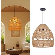 Arturesthome White Handwoven Rattan Boho Pendant Lighting Fixtures ...