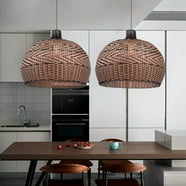 Arturesthome White Handwoven Rattan Boho Pendant Lighting Fixtures ...