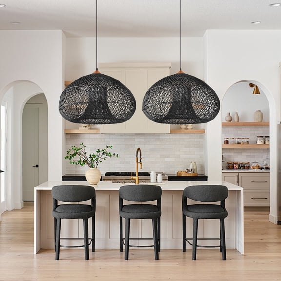 Black Woven Pendant Light