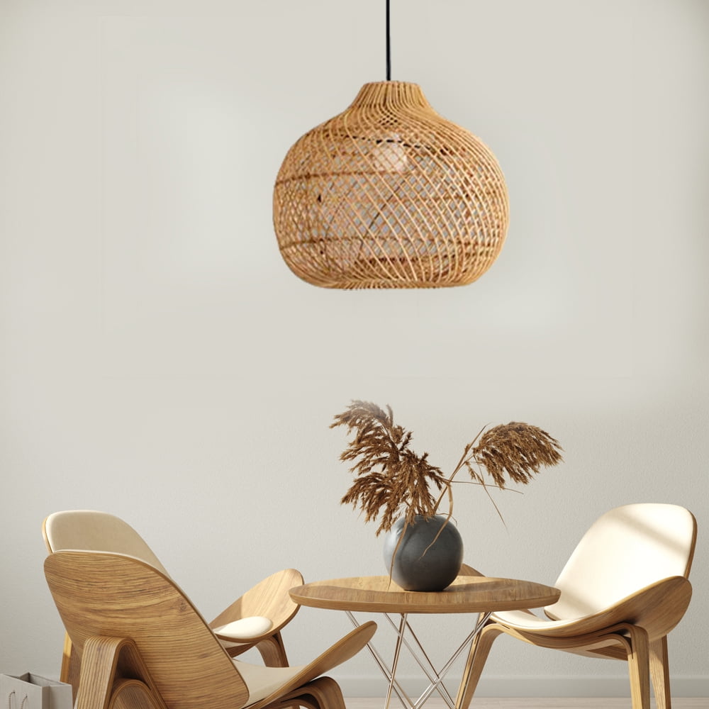 Arturesthome Rattan Pendant Lights, Large Wicker Chandelier Hand-Woven ...
