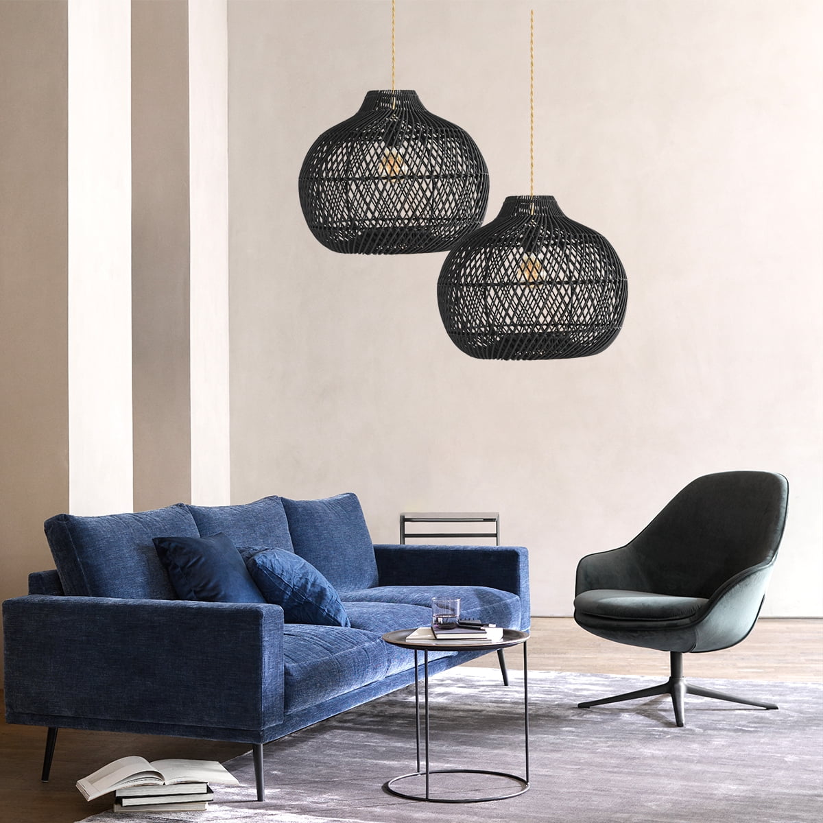 Arturesthome Rattan Pendant Lights, Large Wicker Chandelier Hand-Woven ...