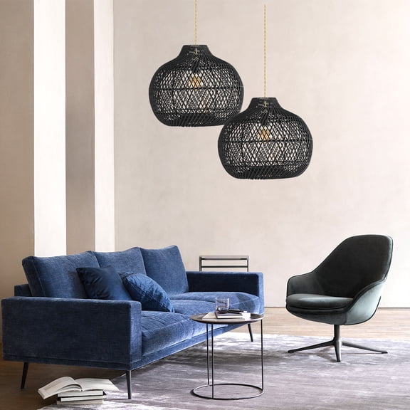 Black Woven Pendant Light