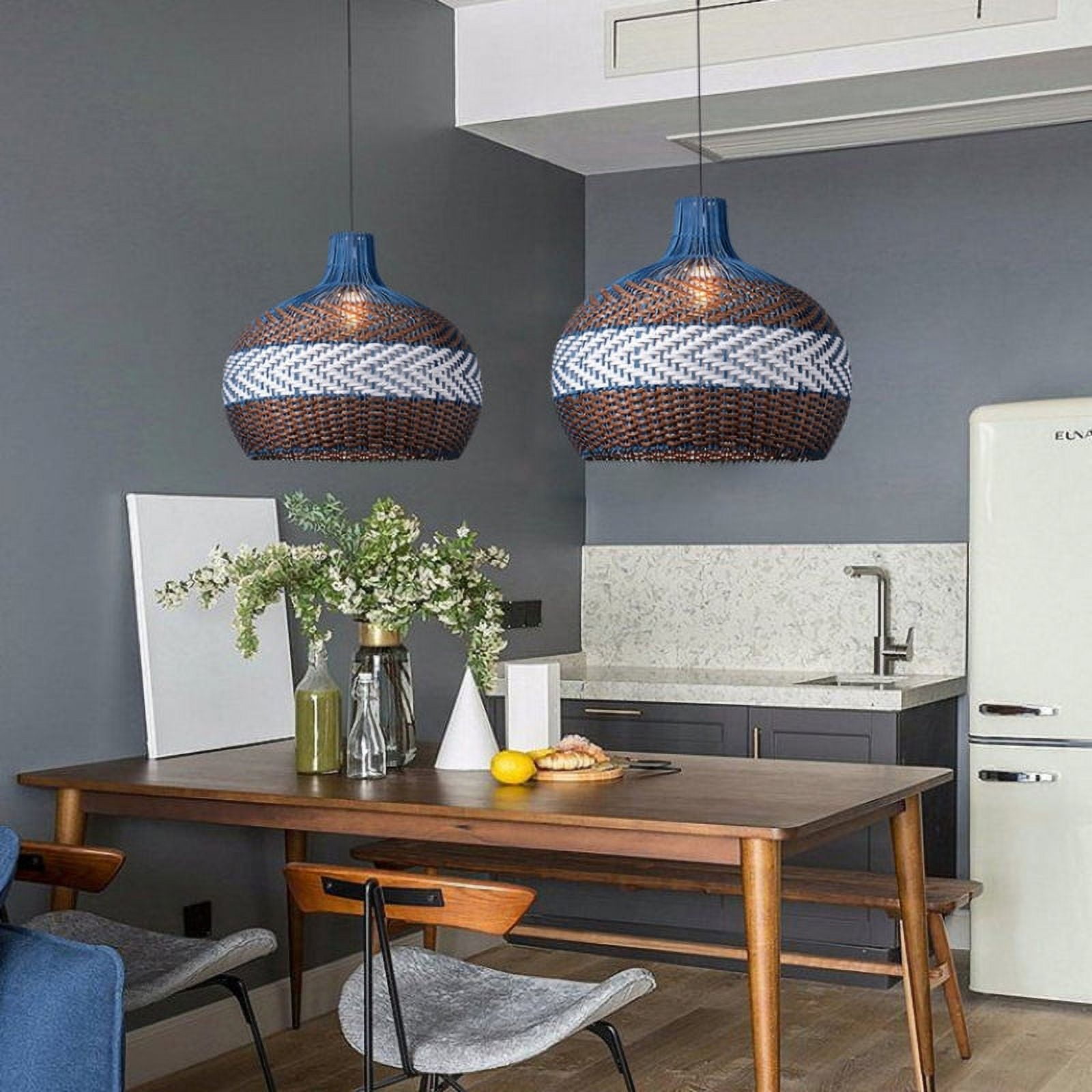 Arturesthome Rattan Pendant Lights for Kitchen Island,Rattan Chandelier ...