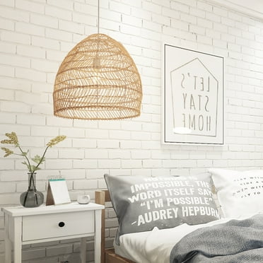 Arturesthome White Handwoven Rattan Boho Pendant Lighting Fixtures ...