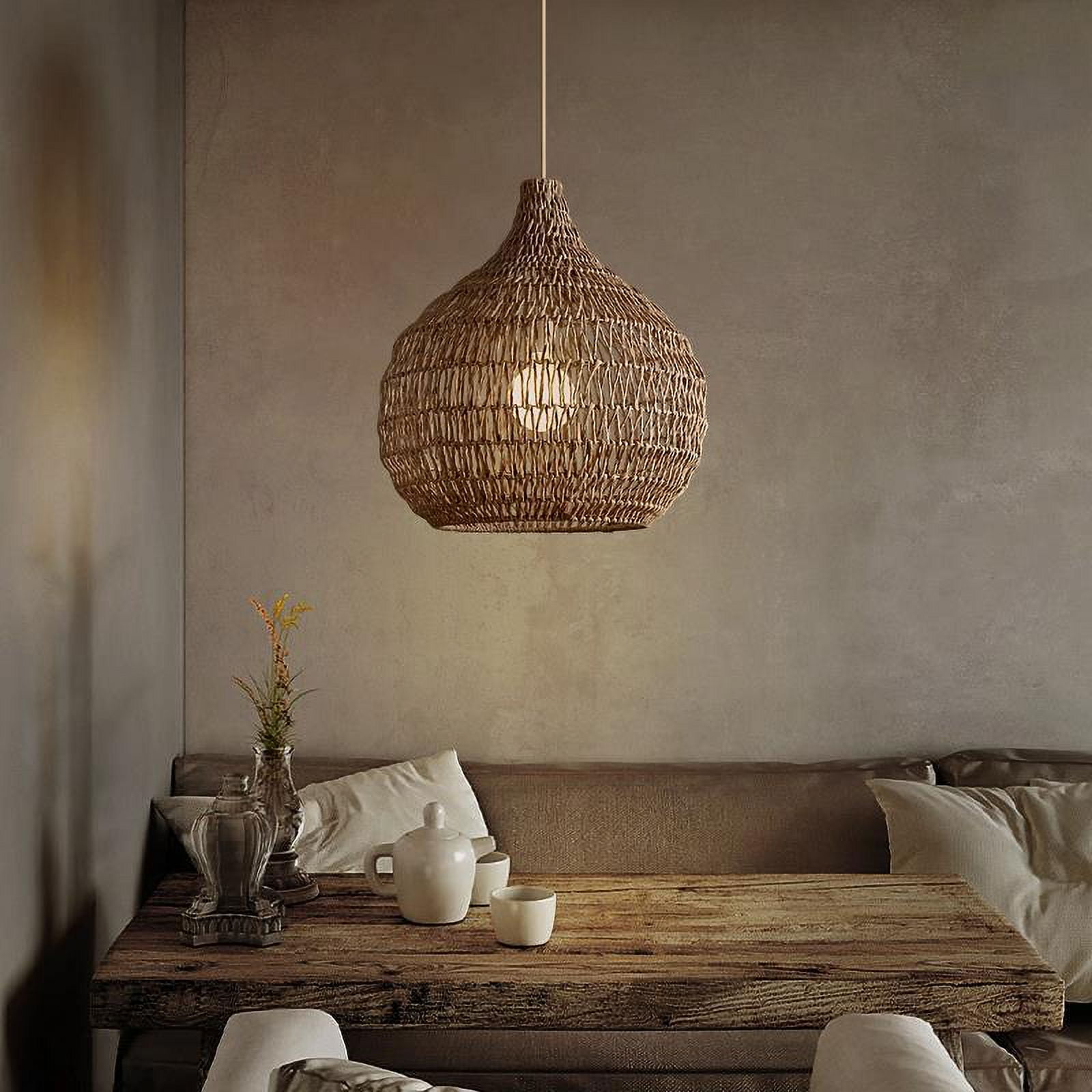 Arturesthome Traditional Pendant Light With Woven Shade - Walmart.com