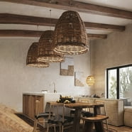 Arturesthome White Handwoven Rattan Boho Pendant Lighting Fixtures ...