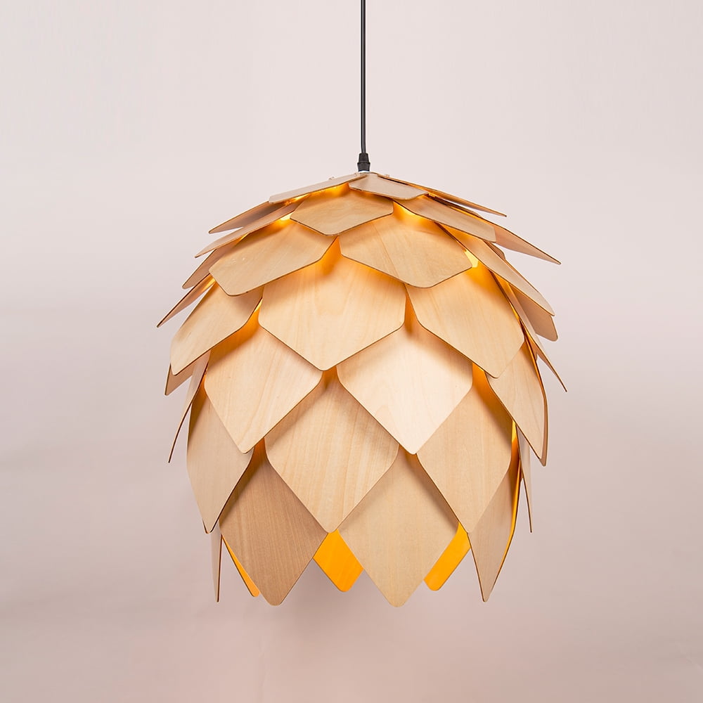 Arturesthome Wooden Ceiling Pendant Lights Hardwired Pine Cone 1 ...