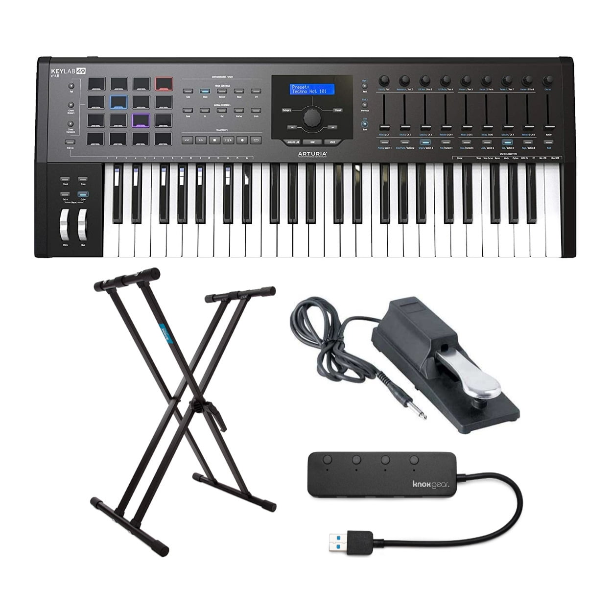 Arturia KeyLab 49-Key MIDI Keyboard Controller Bundle with Sustain ...