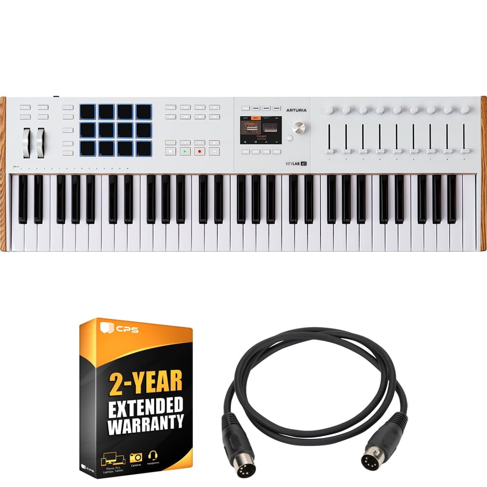 Arturia KeyLab 61 Mk3 61-Key USB MIDI Controller Keyboard, White 231631 ...