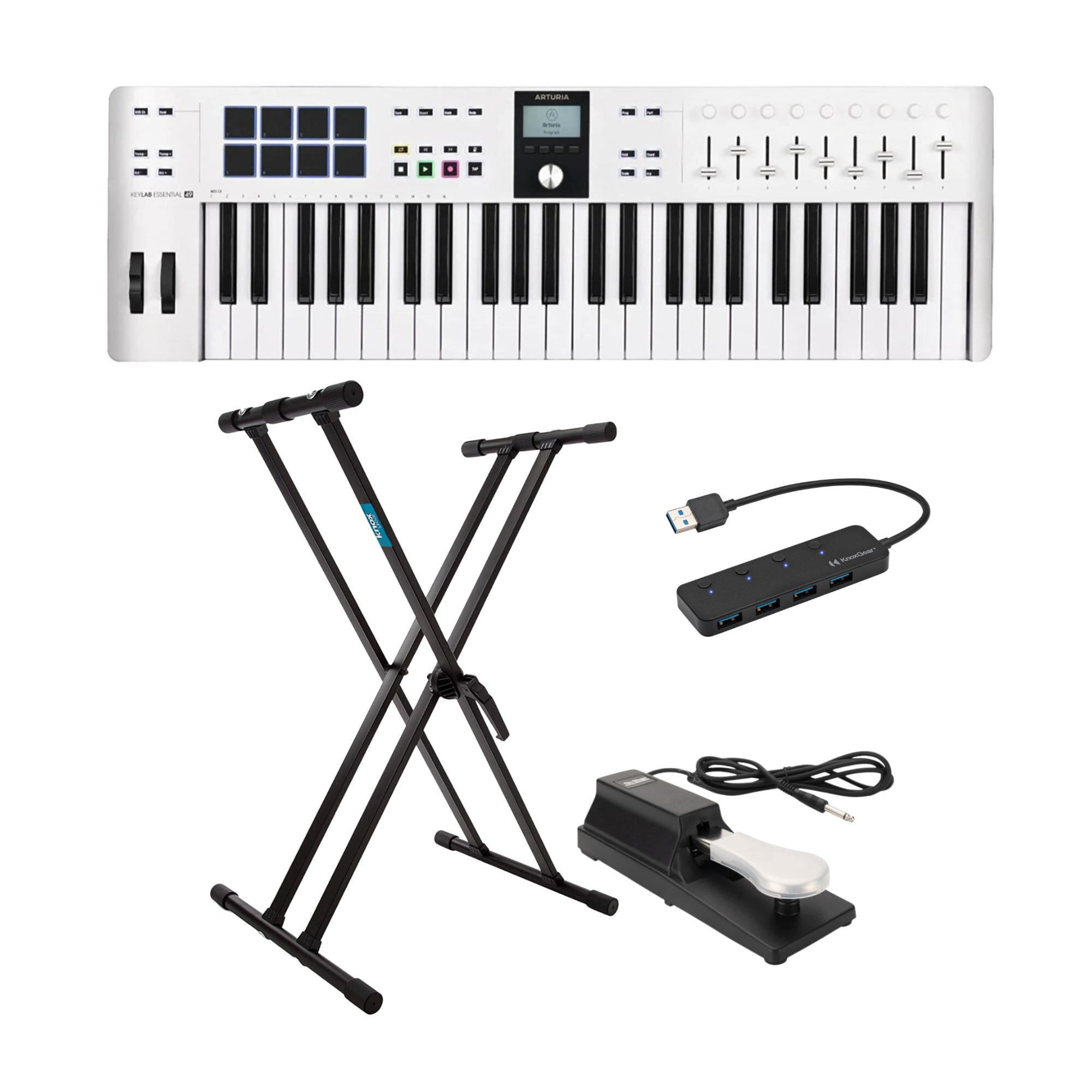 Arturia KeyLab Essential 49 mk3 MIDI Keyboard Controller w/Stand, Pedal ...