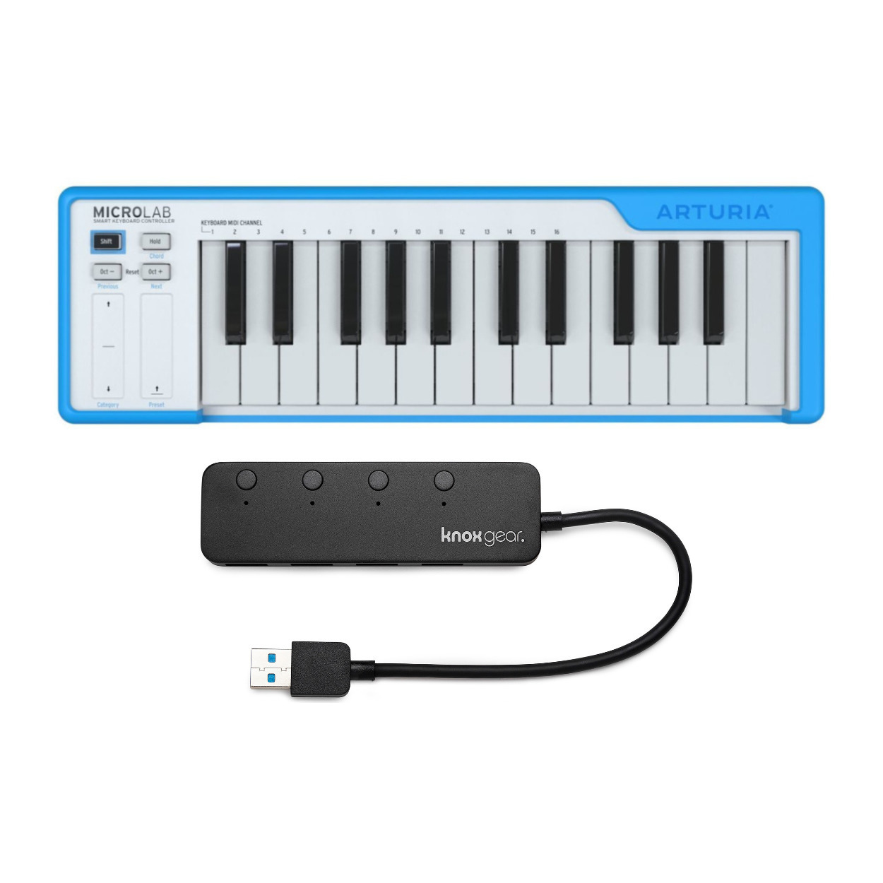 Arturia MicroLab 25-Key USB MIDI Keyboard Controller w/ Knox Knox 4 ...
