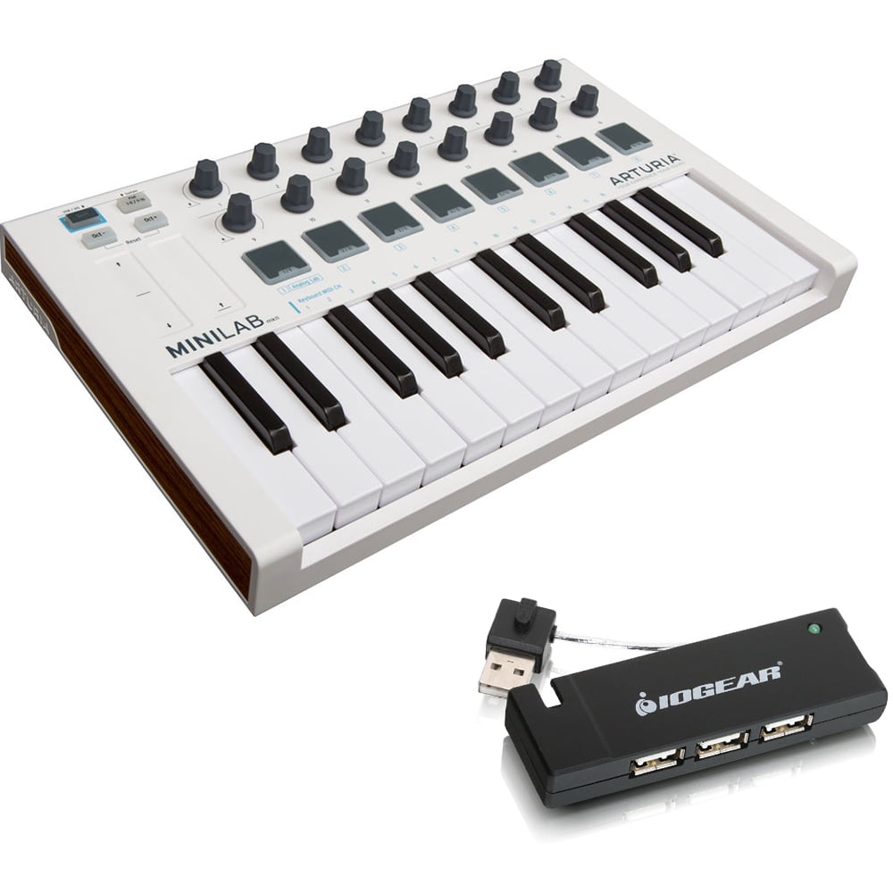 Arturia MiniLab 3 Mini Hybrid Keyboard Controller Bundle with 4-Port ...