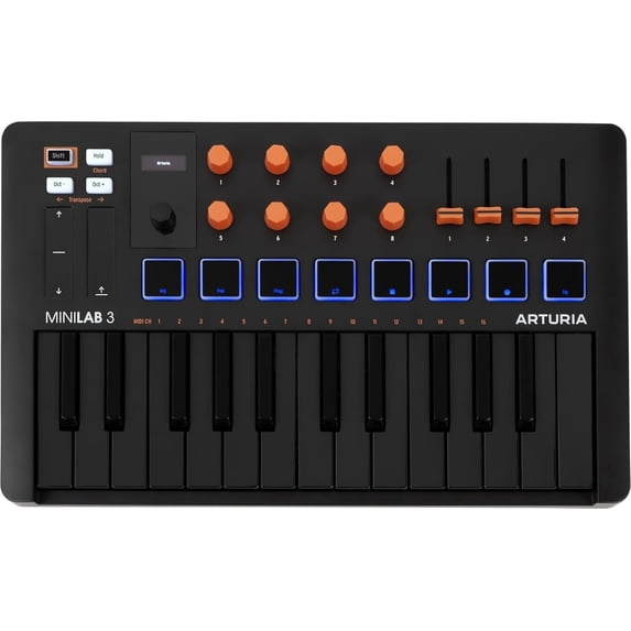 Arturia MiniLab 3 Orange Compact MIDI Keyboard and Pad Controller ...