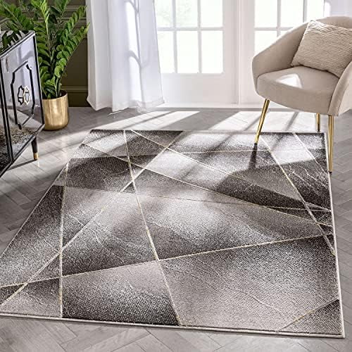 Arturo Grey Triangle Geometric Pattern Rug 8X10 (7'10" X 9'10 ...