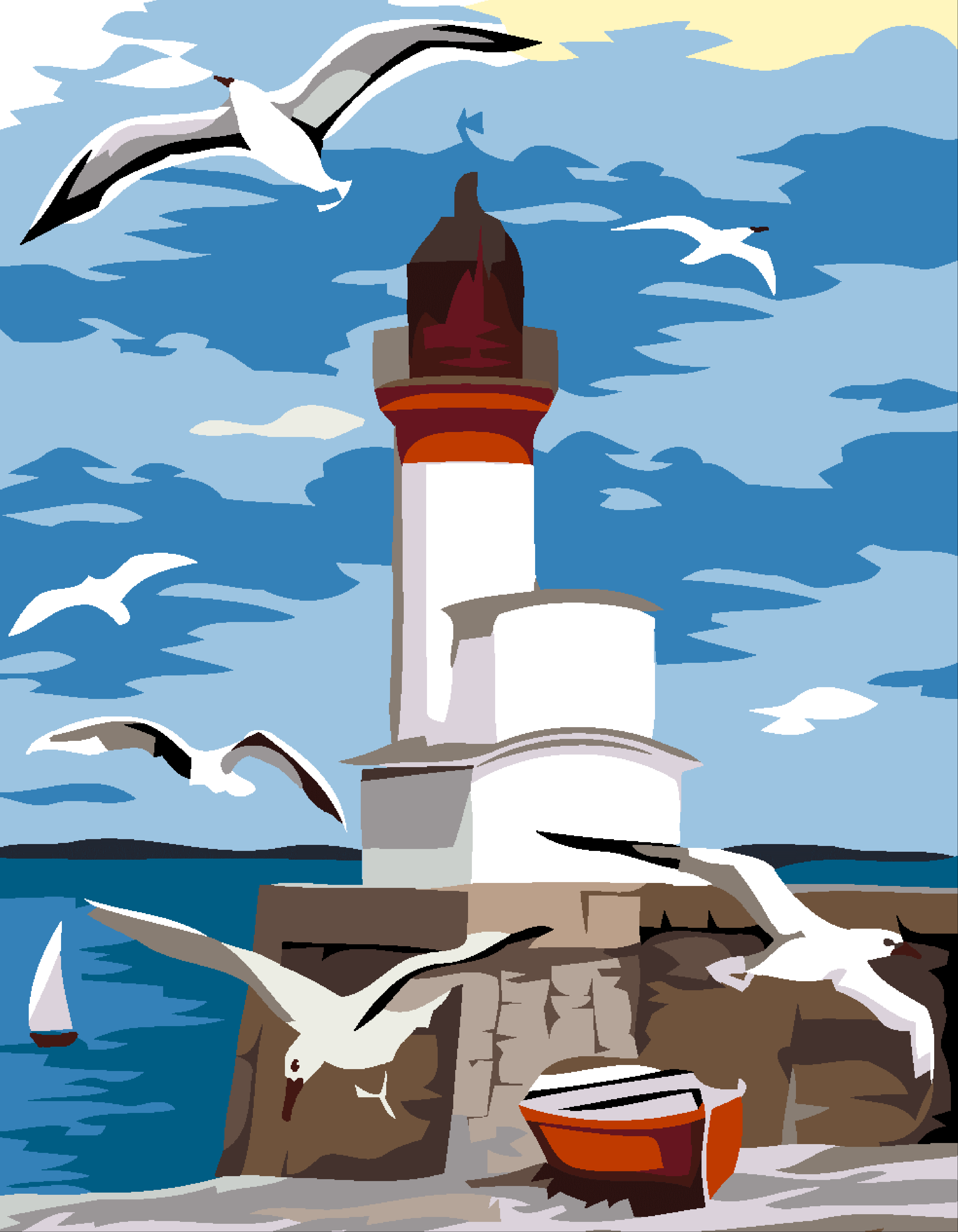 Artwille DIY Paint by Numbers for Adults and Kids - Lighthouse and ...