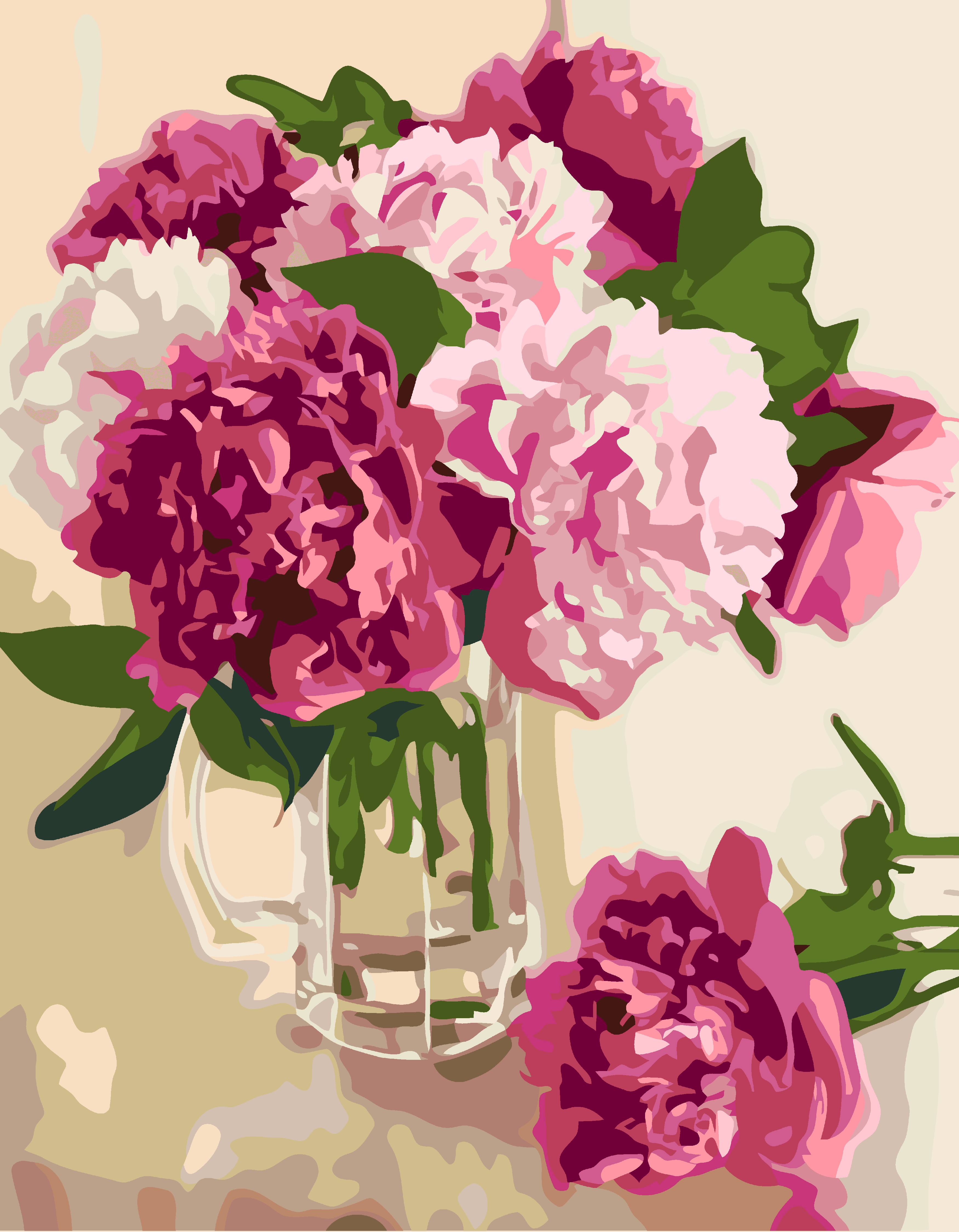 Artwille DIY Paint by Numbers for Adults and Kids - Pink Peonies ...