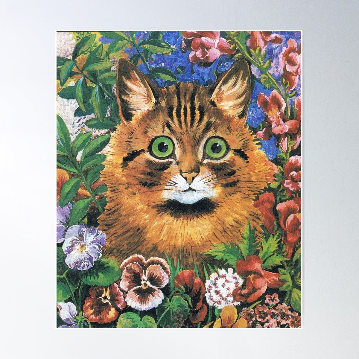 Artwork By Louis Wain Cat Study (Colour Litho) Poster Wall Art, Modern ...