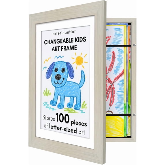 Artwork Frame Changeable - Magnetic Door Holds 100 Art Pieces - 8.5x11 ...