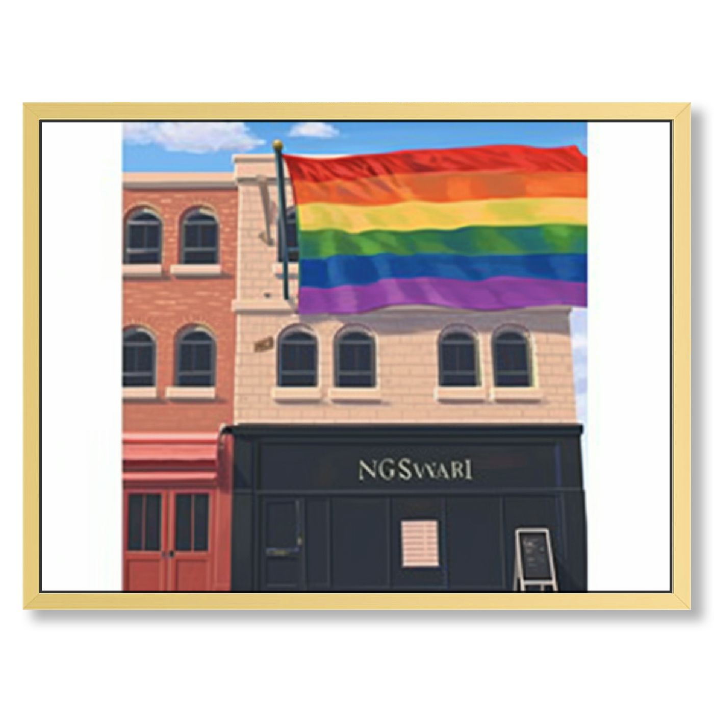 Artwork LGBTQ Decor Sign Month Decorations Rainbow Wall Art Decorations ...