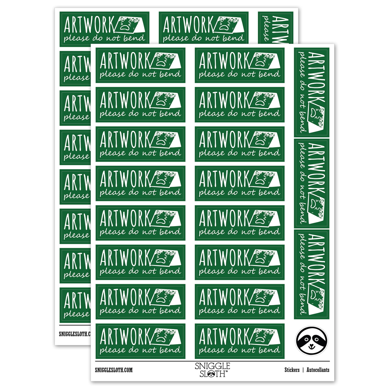 Artwork Please Do Not Bend Bent Art Detail Sticker Set - Dark Green ...