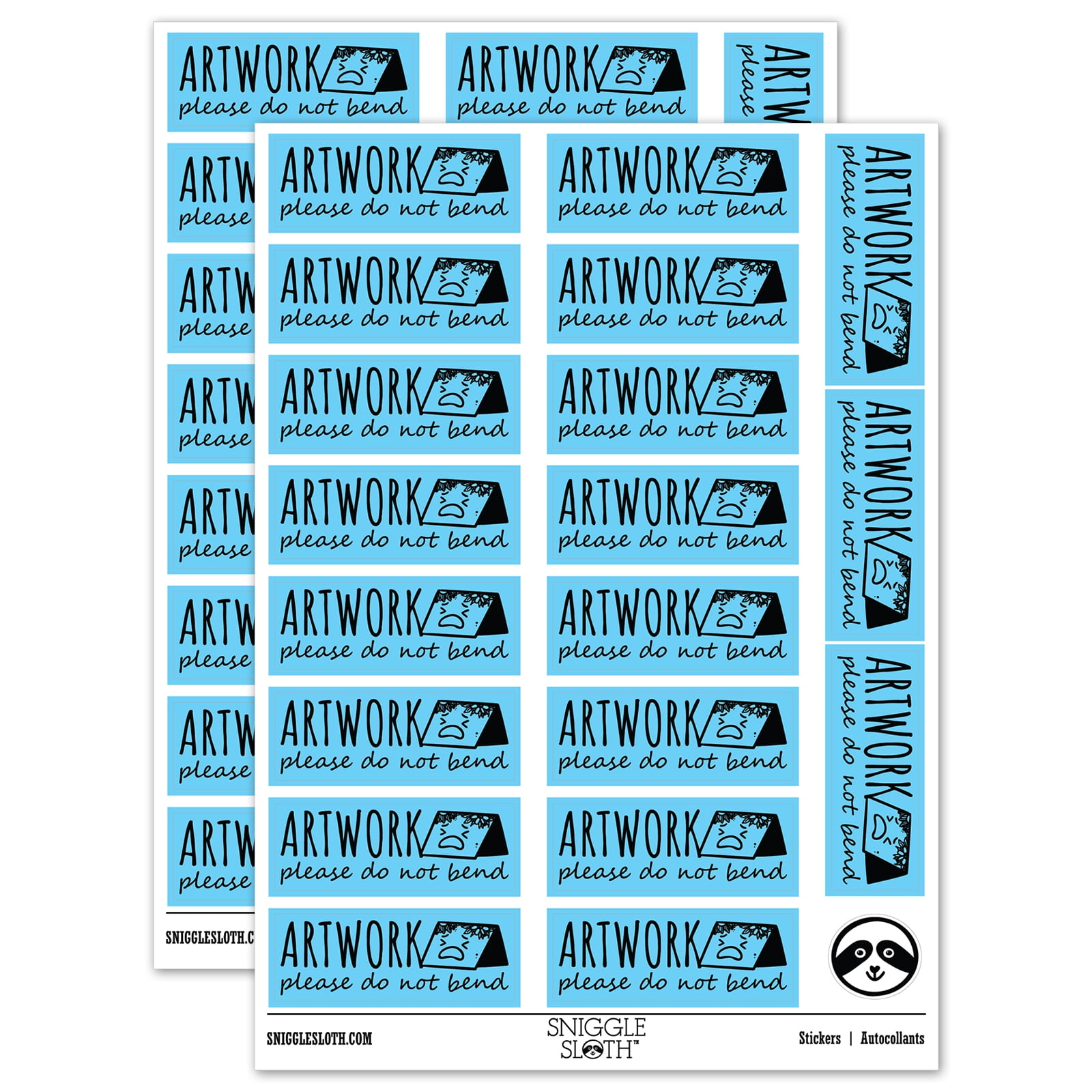 Artwork Please Do Not Bend Bent Art Detail Sticker Set - Light Blue ...