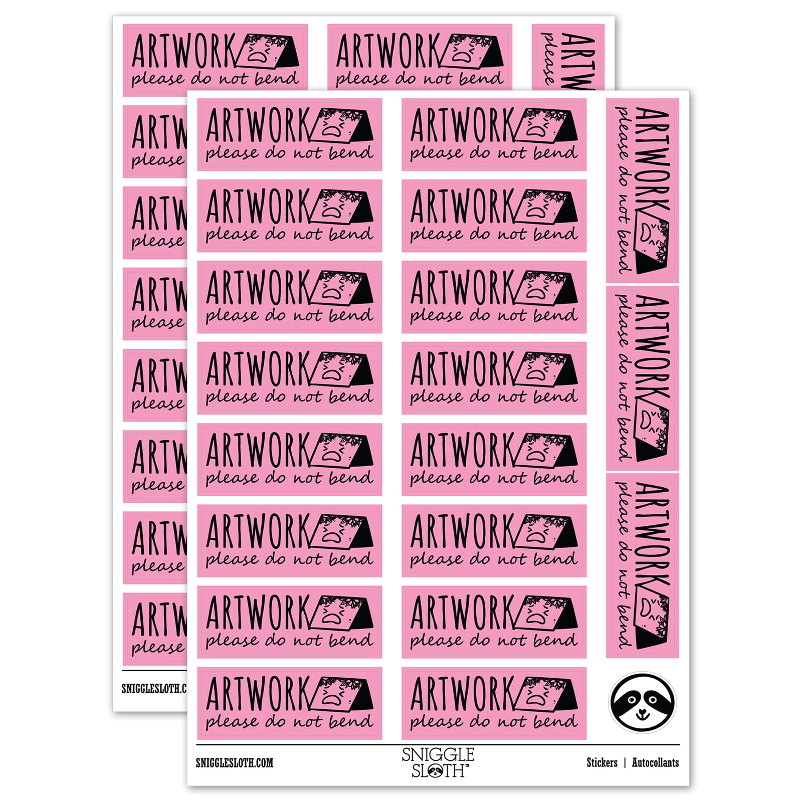 Artwork Please Do Not Bend Bent Art Detail Sticker Set - Light Pink ...