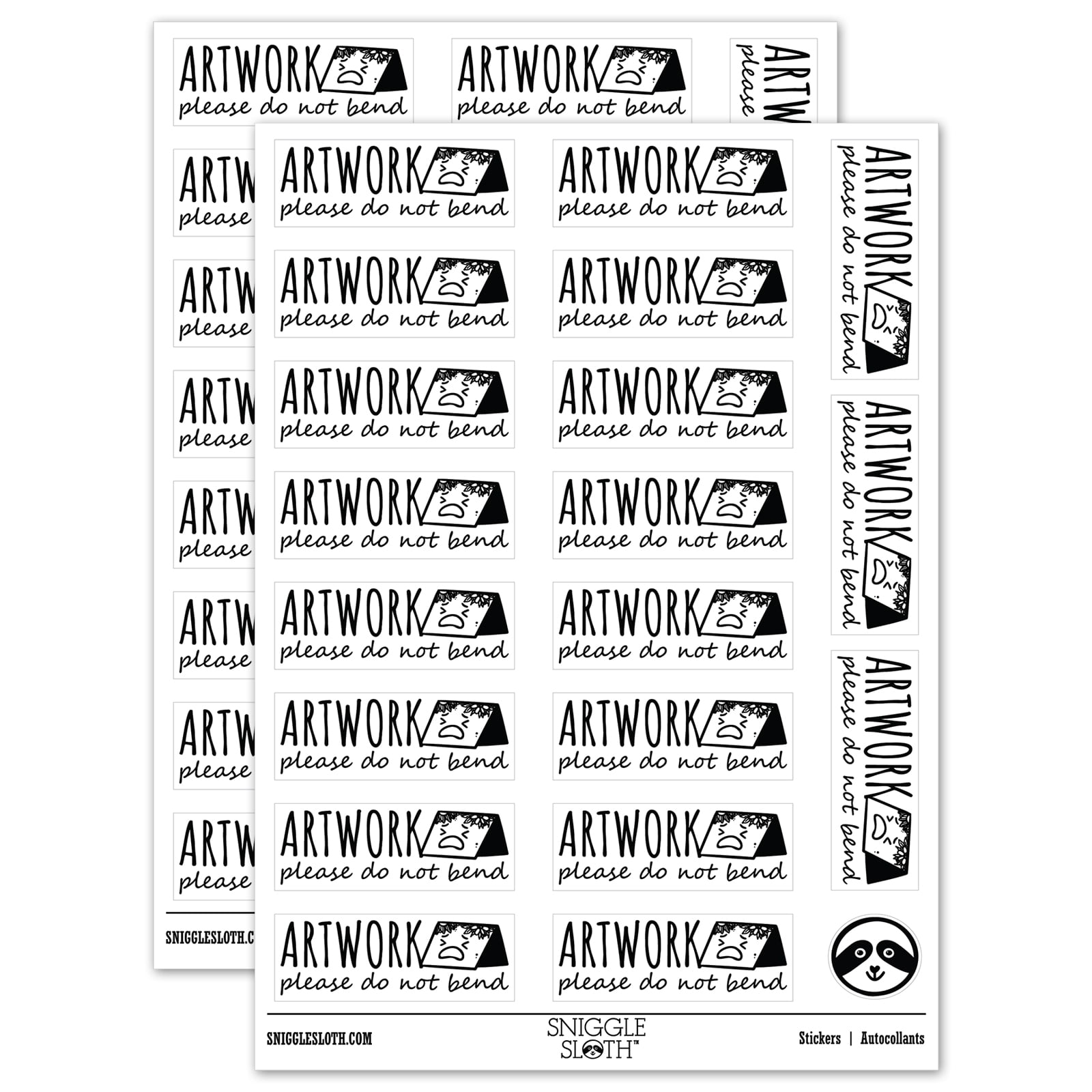 Artwork Please Do Not Bend Bent Art Detail Sticker Set - White - Gloss ...