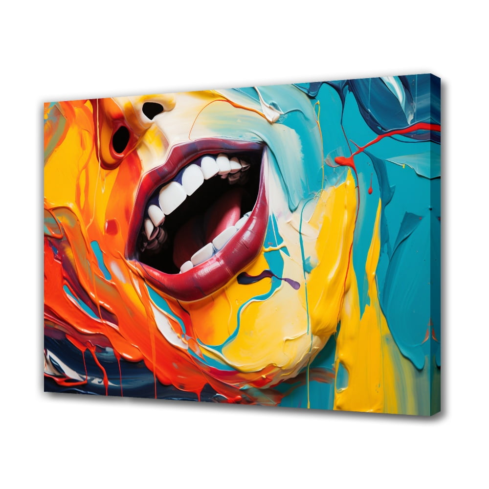 Artwork Vividly Depicts An Open Mouth Poster Decorative Painting Canvas ...