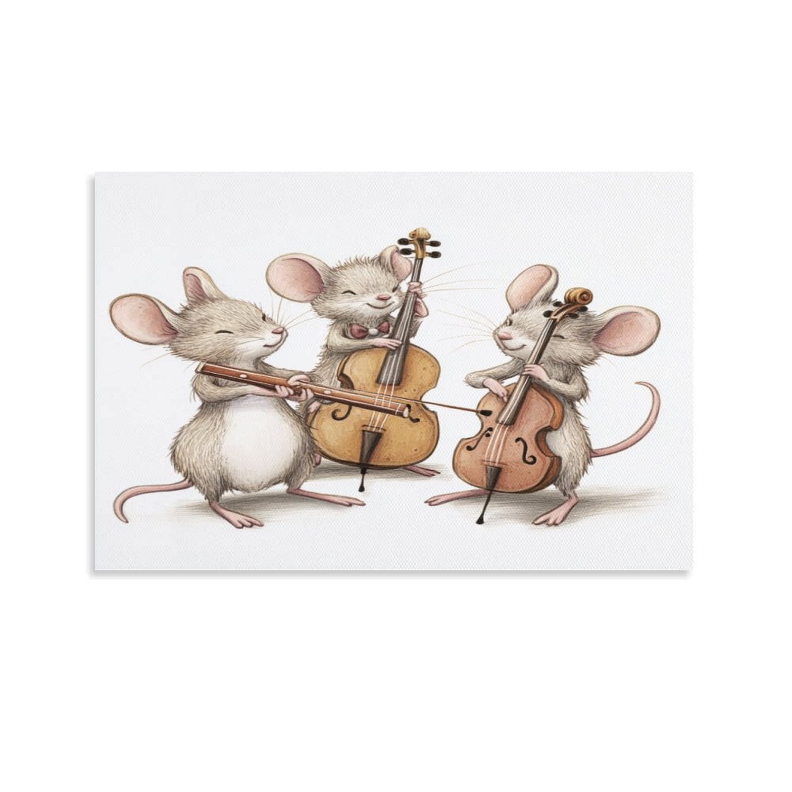 Artwork Wall Art For Kitchen Mouse Playing Musical Instruments Wall Art ...