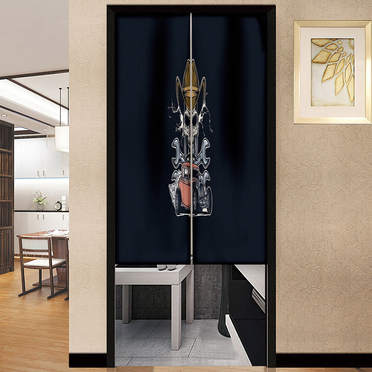 Artwork ic Horror Skull Door Curtain Scary Halloween Doorway Partition ...