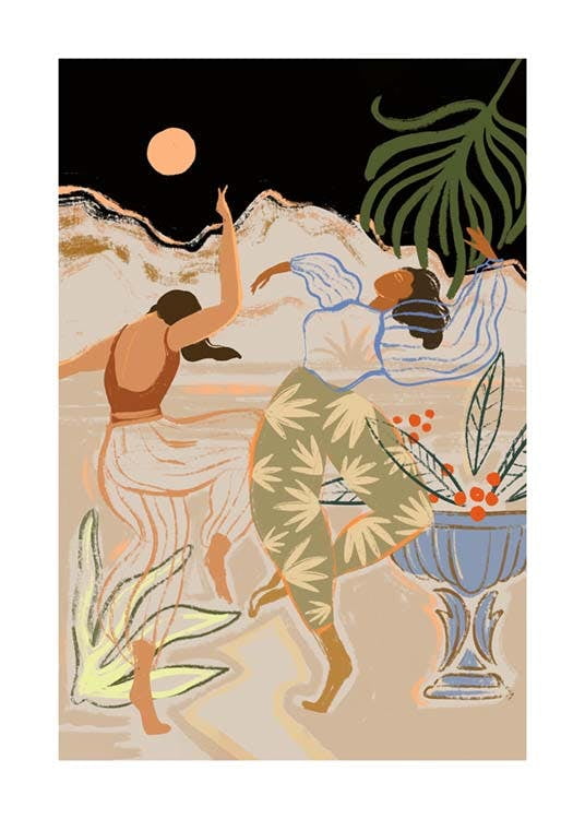 Arty Guava - Lay Hoon - Dancing Under The Moonlight Print Wall Art ...
