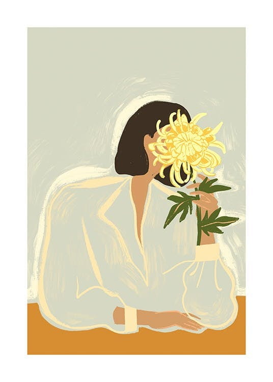 Arty Guava - Lay Hoon - The Chrysanthemum Print Wall Art, Modern Wall ...