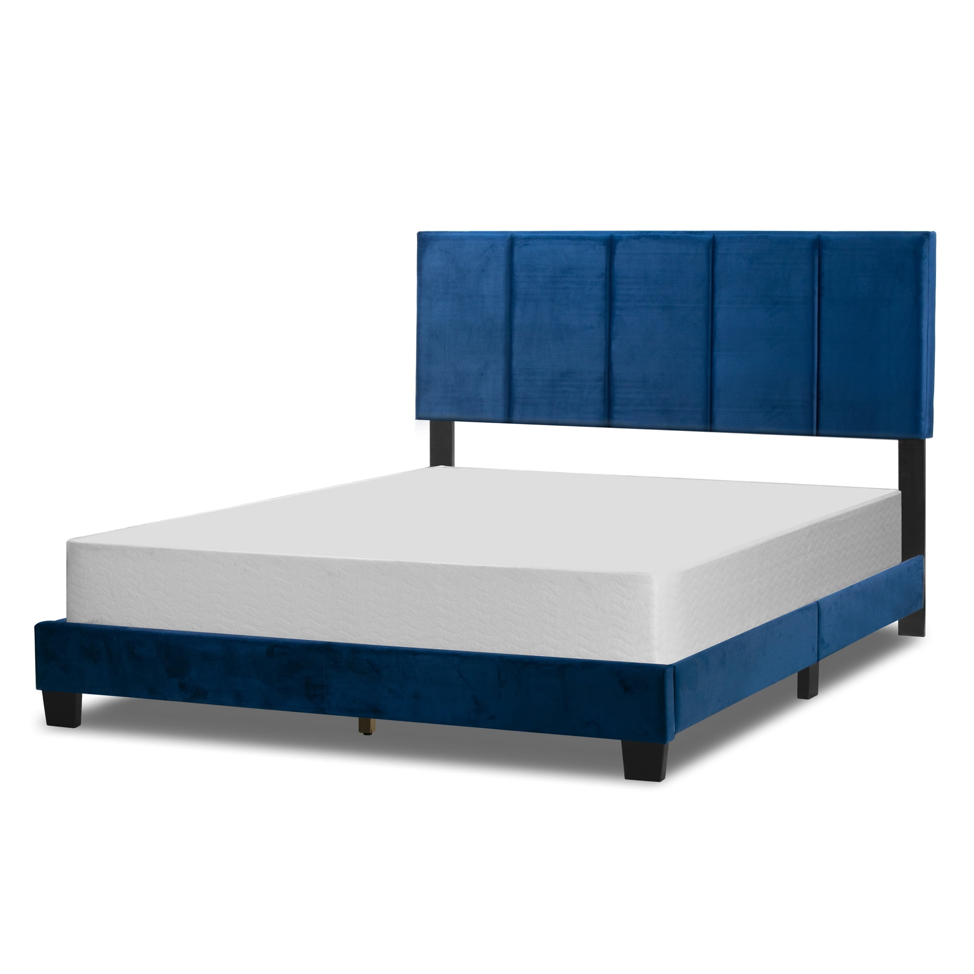 Arty Navy Blue Queen Bed with Line Stitch Tufting - Walmart Business ...