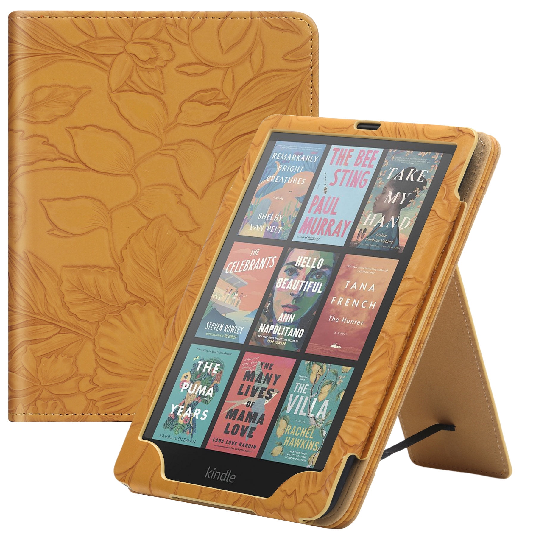 Artyond Case for 7" Kindle Paperwhite 2024, PU Leather Hand Strap Stand ...