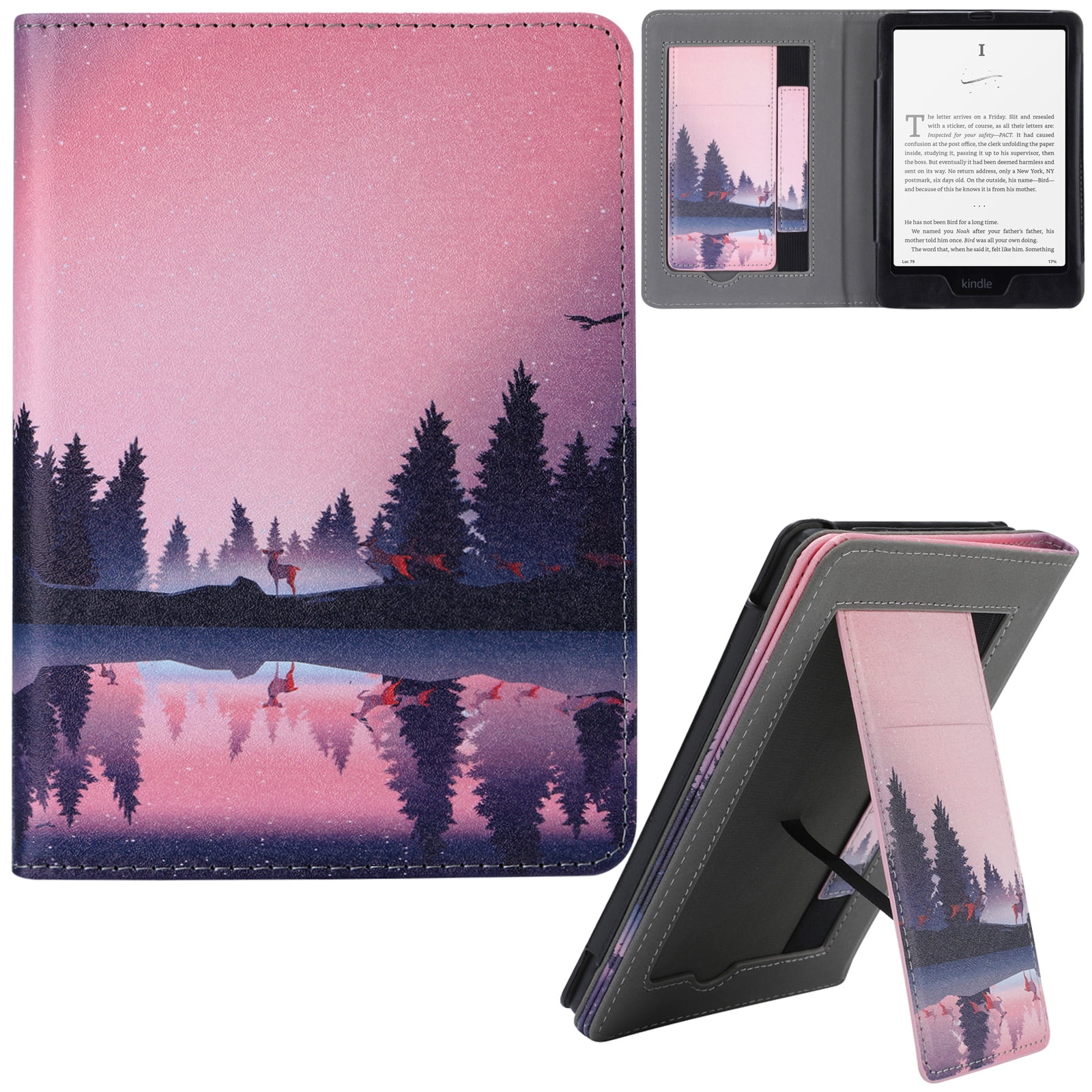 Artyond Case for 7" Kindle Paperwhite 2024, PU Leather Hand Strap Stand ...