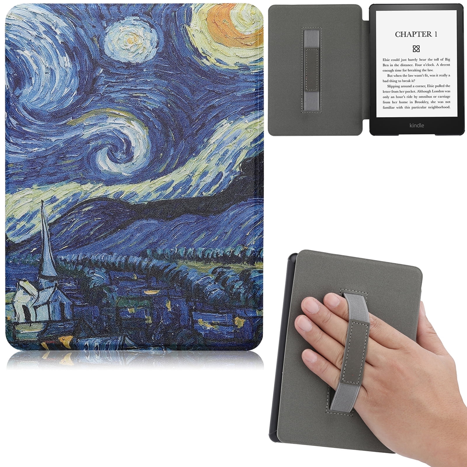 Artyond Case for Kindle Paperwhite 2021, PU Leather Hand Strap with Auto Sleep/Wake Case for 6.8 ...