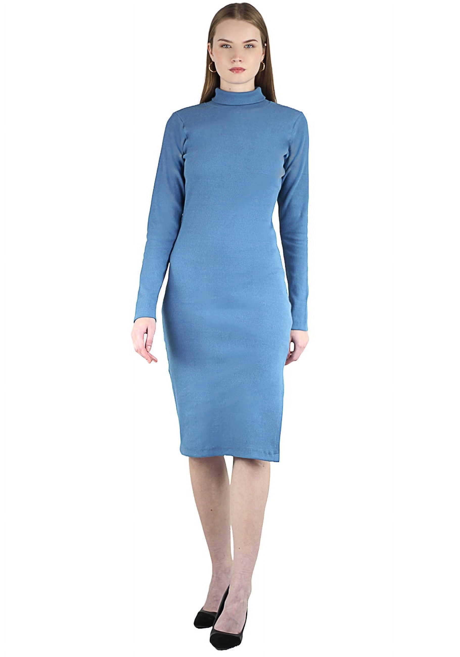 Artyska Women's Casual Bodycon Long Sleeve Turtle Neck Ribbed Side Slit ...