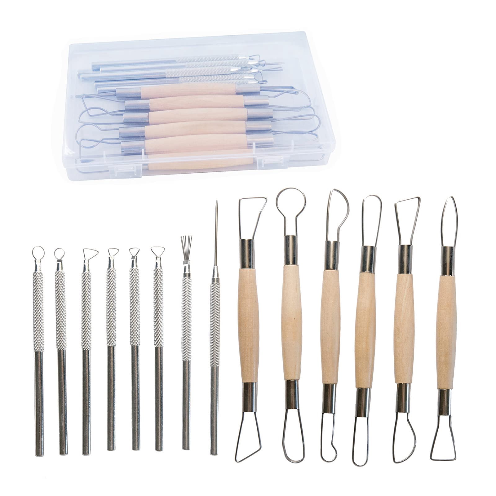 Artzuvs 14Pcs Ceramic Pottery Clay Ribbon Sculpting Tools Kit Wire ...
